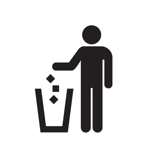 Trash icon dispose logo Royalty Free Vector Image