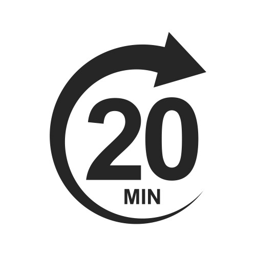 1 minute timer stopwatch or countdown icon time Vector Image