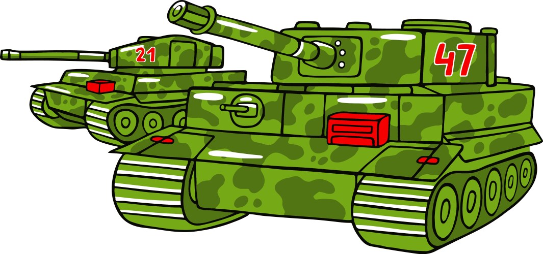 Cartoon tank isolated Royalty Free Vector Image