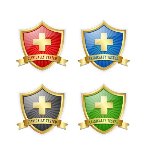 Clinically proven and tested stamps Royalty Free Vector