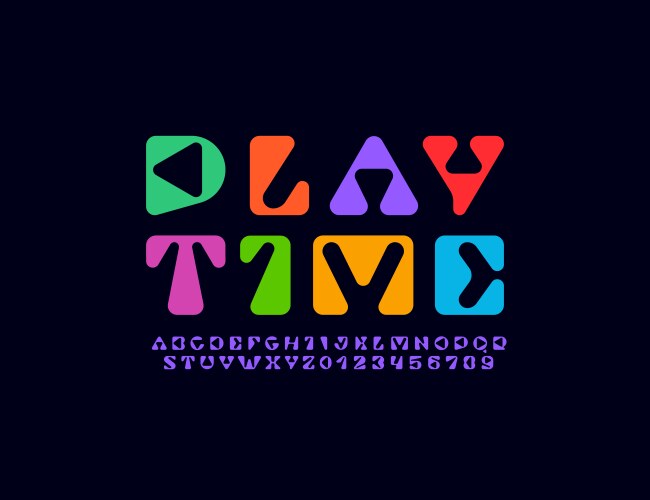 Futuristic font alphabet made game console style Vector Image