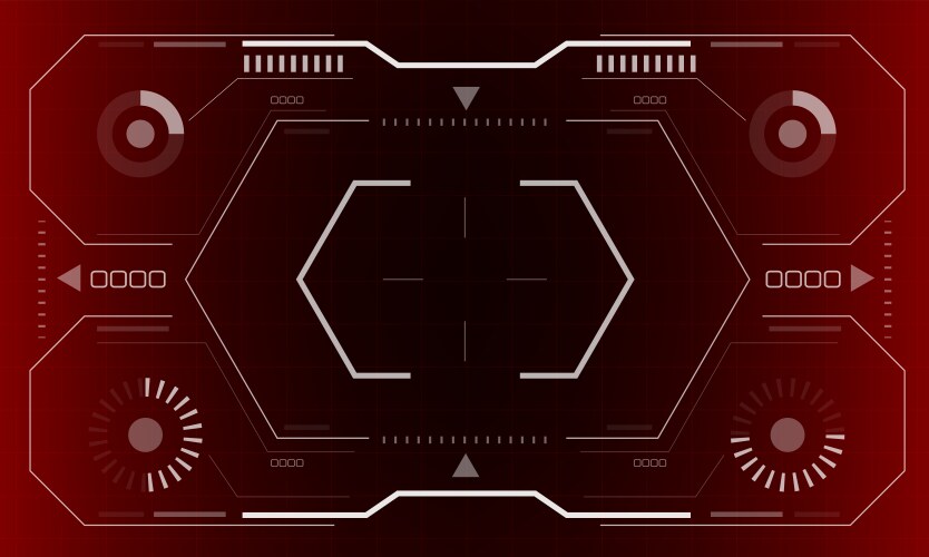 Hud sci-fi interface screen view white hexagon Vector Image
