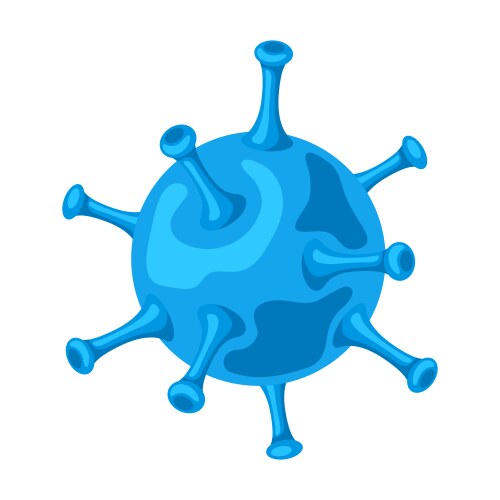 Virus 3d blue bacteria Royalty Free Vector Image