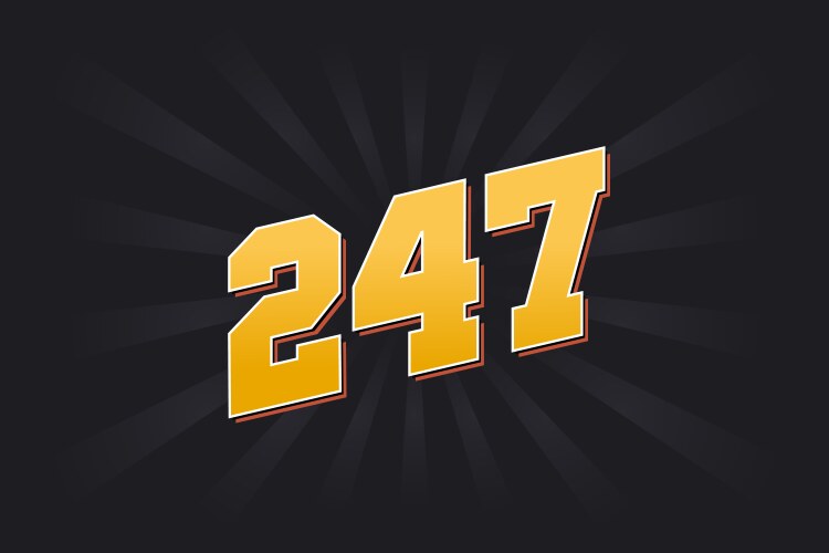 Number 227 font alphabet yellow Royalty Free Vector Image