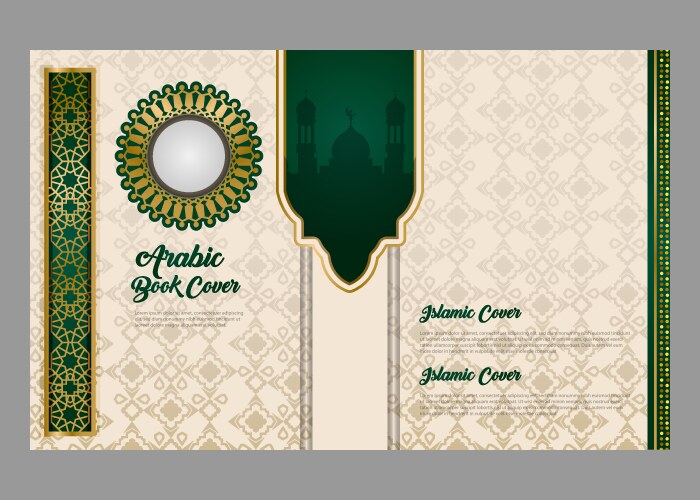 Arabic islamic style book cover design concept Vector Image