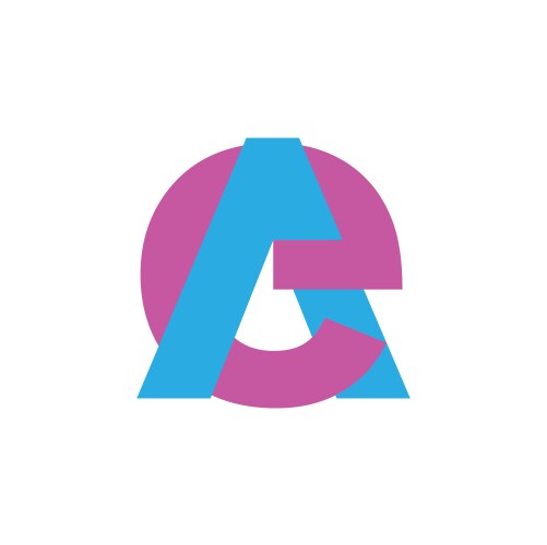 Letter ea stripes geometric lines logo Royalty Free Vector