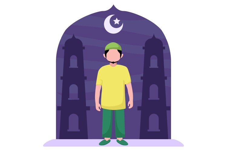 Ramadan flat design Royalty Free Vector Image - VectorStock