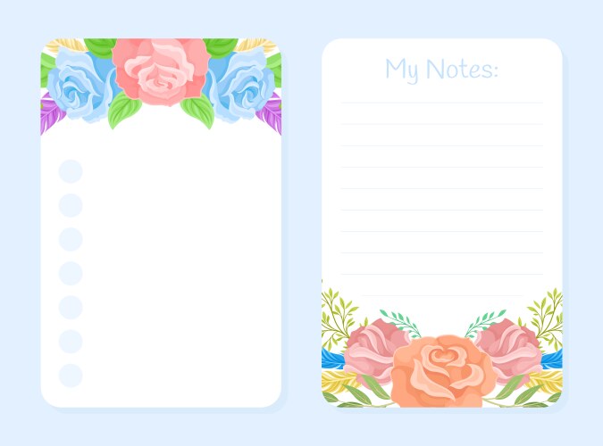 Flower branch empty note card design with tender Vector Image
