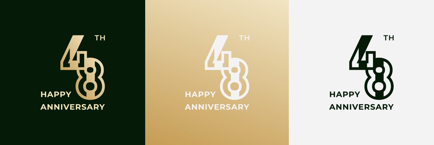 Logo 48th 48 years happy anniversary creative Vector Image