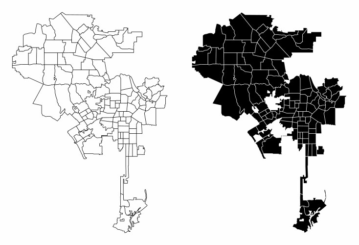 Los angeles county map Vector Images & Graphics for Commercial Use ...