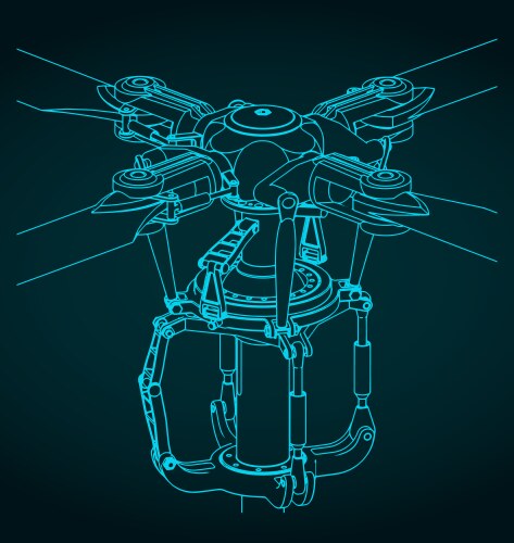 Helicopter main rotor blueprint Royalty Free Vector Image