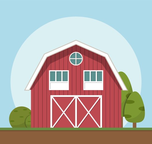 A red barn house Royalty Free Vector Image - VectorStock