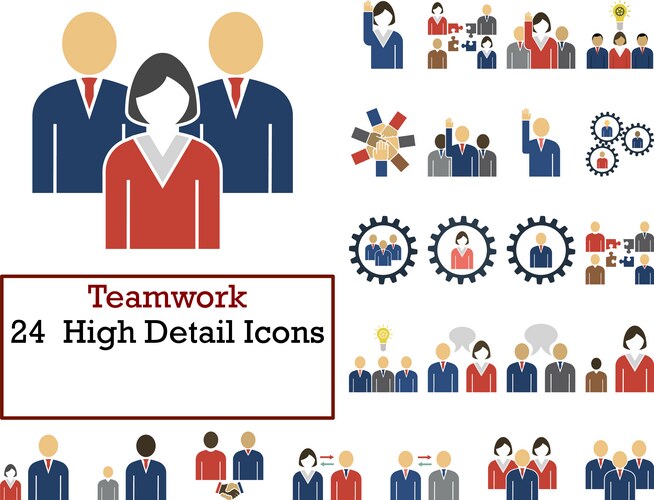 Teamwork icon set Royalty Free Vector Image - VectorStock