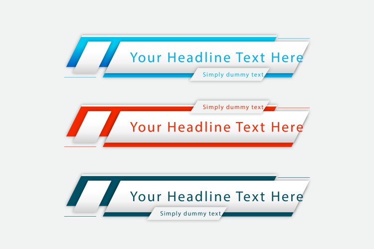 Modern blue geometric lower third banner design Vector Image