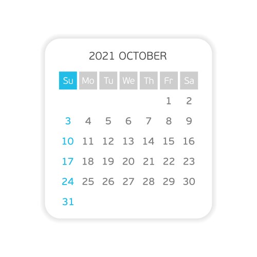 October Calendar Vector Images (over 28,000)