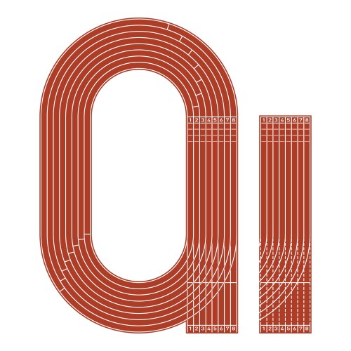 Cartoon running track stadium Royalty Free Vector Image