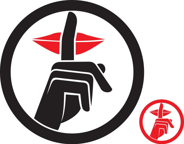 Keep quiet silent please sign crossed person Vector Image