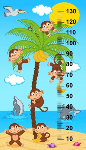 Zoo animal height measure Royalty Free Vector Image