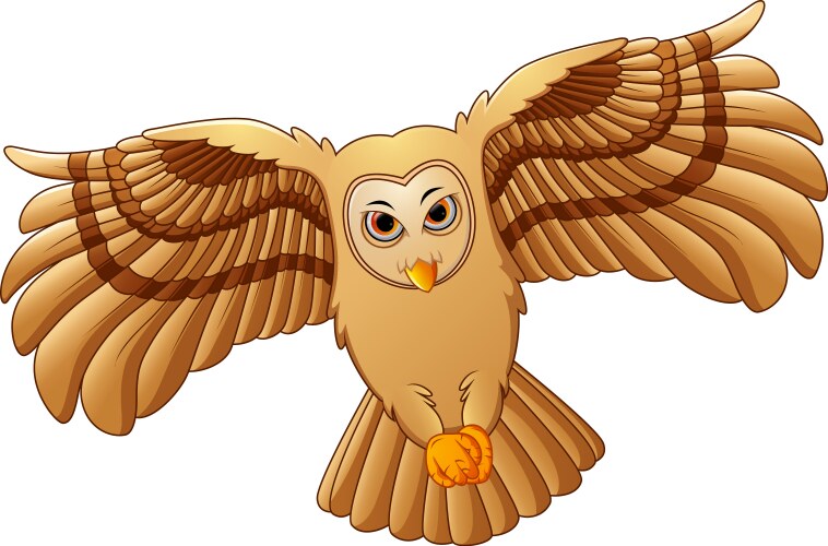 Cute owl cartoon flying Royalty Free Vector Image