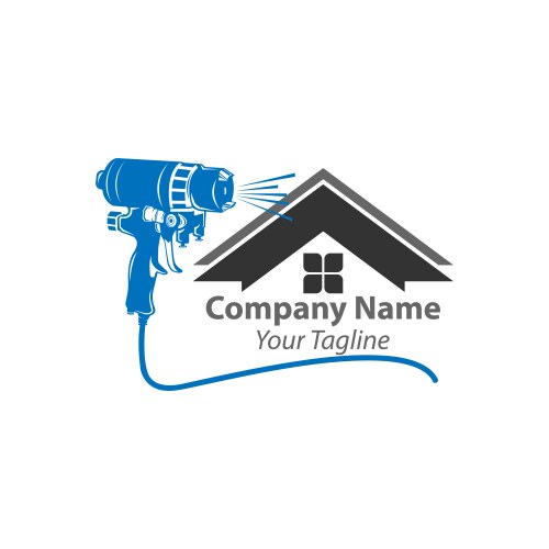 Spray gun paint logo icon Royalty Free Vector Image