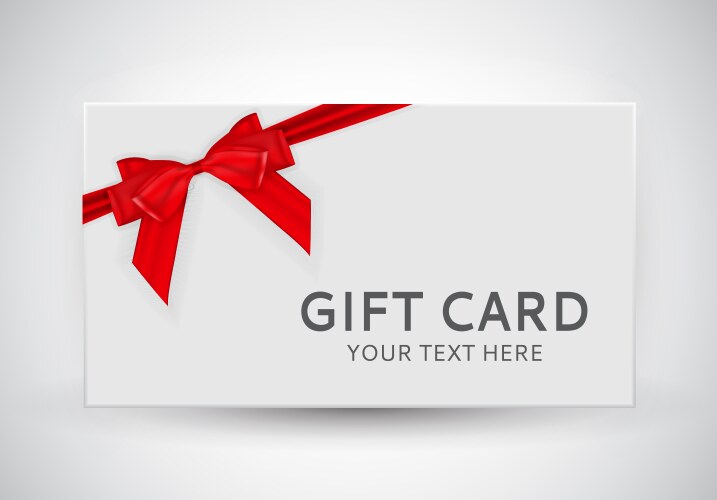 Blank gift card template with bow and ribbon Vector Image