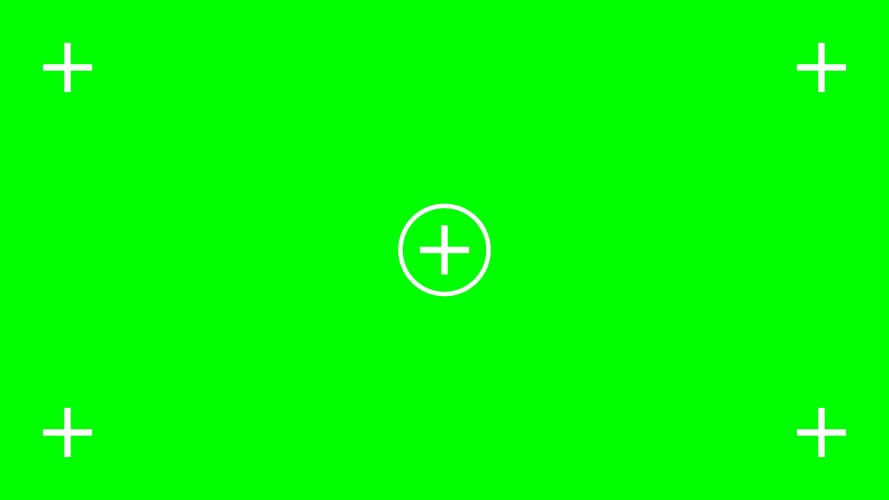 Greenscreen background with white tracking cross Vector Image