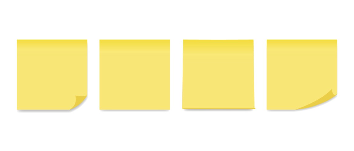 Sticky note with shadow isolated on transparent Vector Image