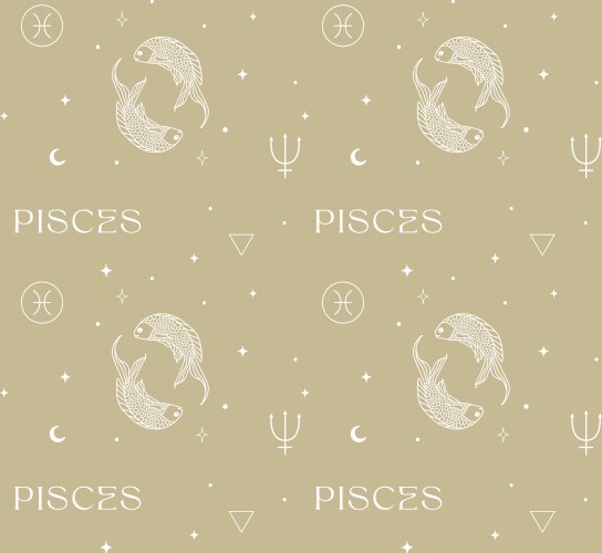 Zodiac pisces background seamless pattern Vector Image