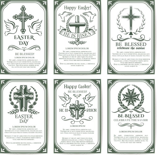 Set of hand drawn orthodox easter symbols Vector Image