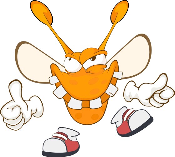 Funny clothes moth cartoon Royalty Free Vector Image