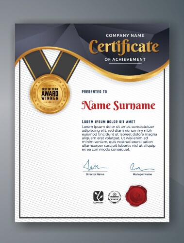 Multipurpose professional certificate template Vector Image