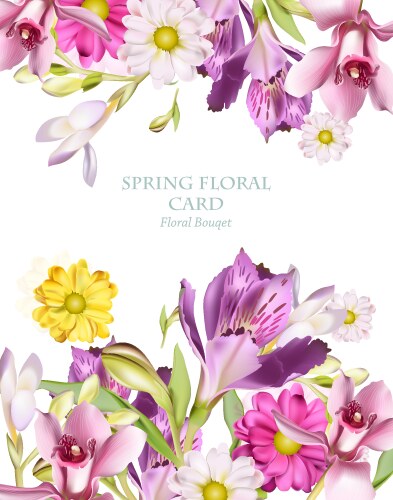 Spring flowers bouquet for vintage card Royalty Free Vector