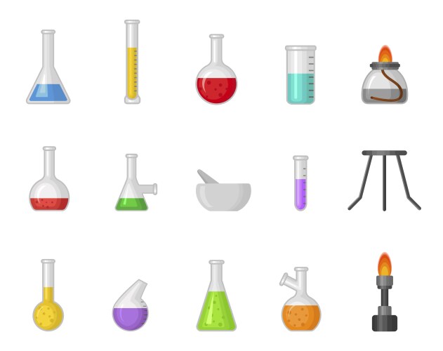 Chemistry science laboratory colorful icon Vector Image