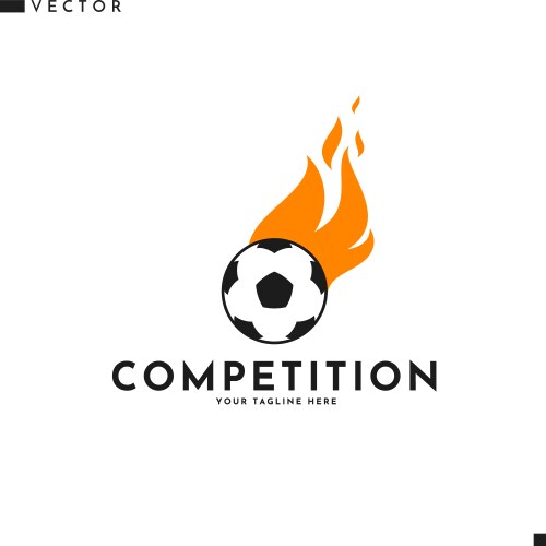 Hot bowling ball fire logo silhouette Royalty Free Vector