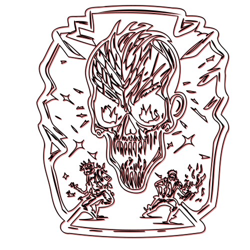 Zombie scary outline sketch Royalty Free Vector Image