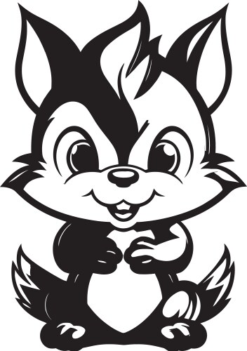 Chipmunk mascot logo icon black Royalty Free Vector Image