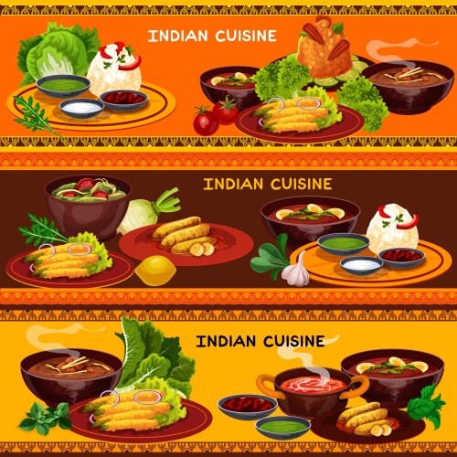 Indian restaurant menu offer cards Royalty Free Vector Image