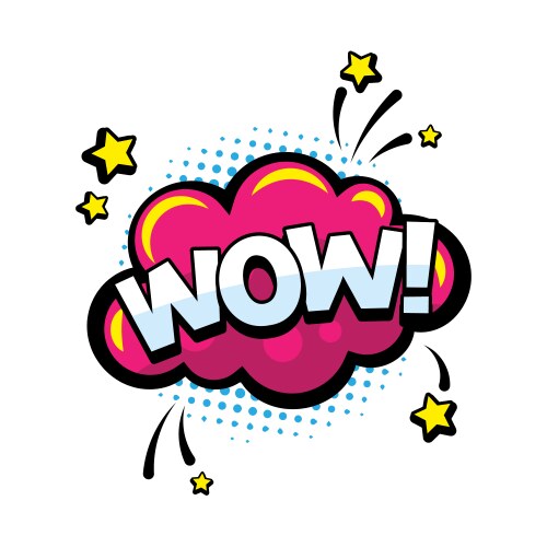 Wow comic speech bubble Royalty Free Vector Image