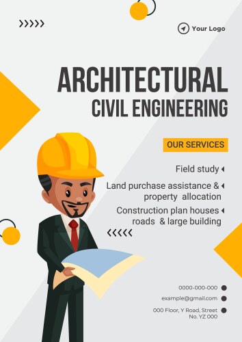 Flyer design of crane and building contractor Vector Image