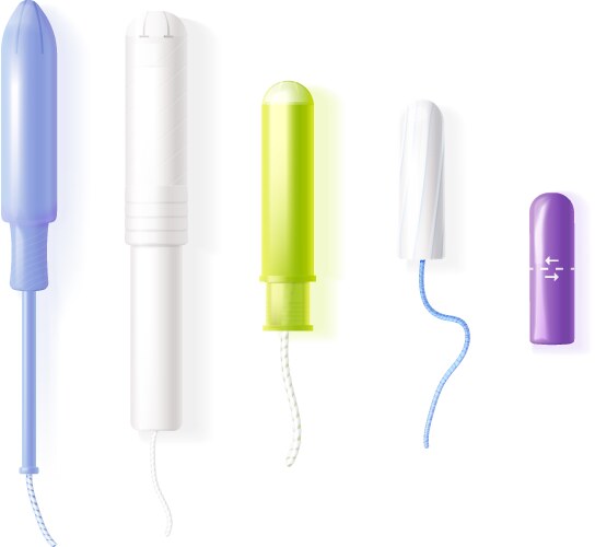 Tampons size realistic tampon with silicone Vector Image