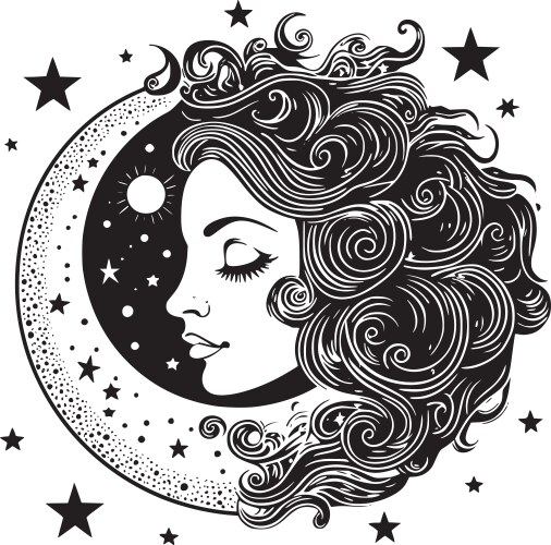 Silhouette moon Royalty Free Vector Image - VectorStock