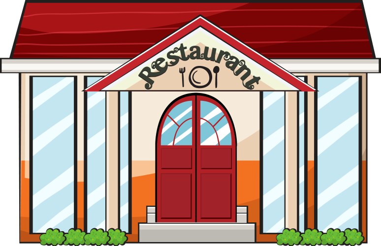 Restaurants and shops facade storefront Royalty Free Vector
