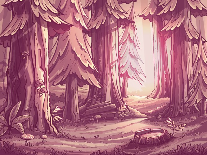 Seamless hand drawing sketch mysterious forest Vector Image