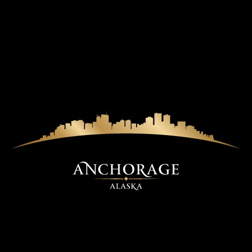 Anchorage single line skyline profile banner Vector Image