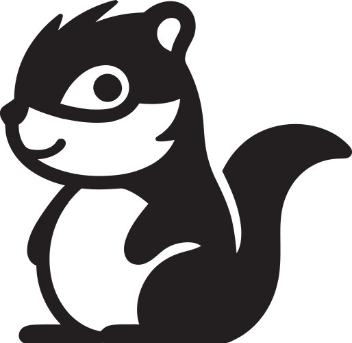 Tree chipmunk logo icon black nut Royalty Free Vector Image