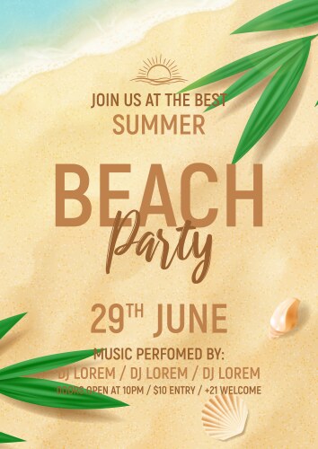 Summer sea party poster Royalty Free Vector Image