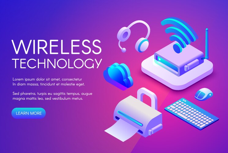 Wireless tech devices Royalty Free Vector Image