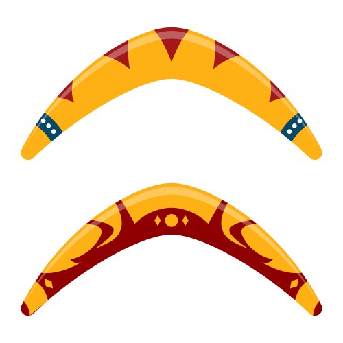 Boomerang color sketch engraving Royalty Free Vector Image