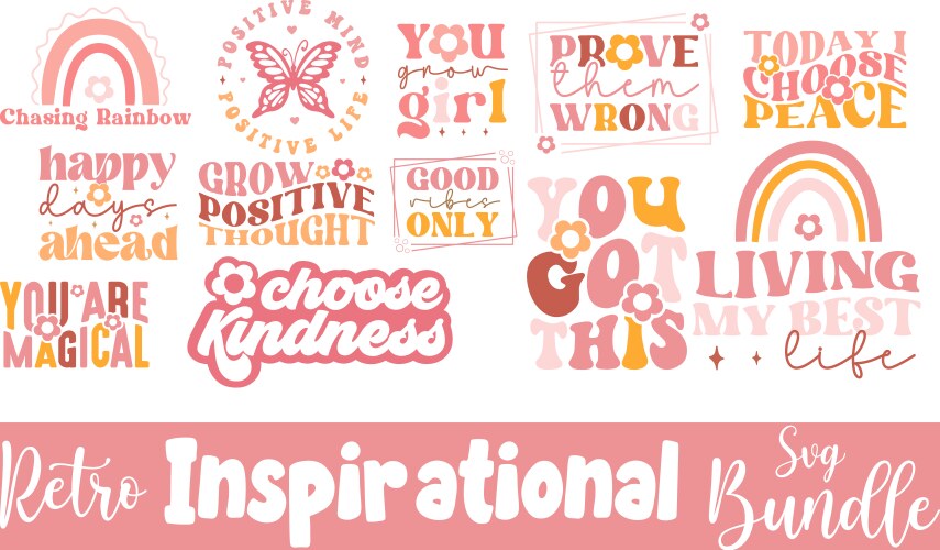 Positive inspirational and motivational quotes Vector Image