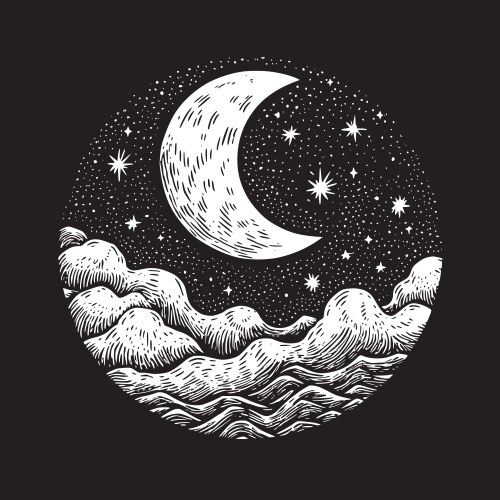 Silhouette moon Royalty Free Vector Image - VectorStock